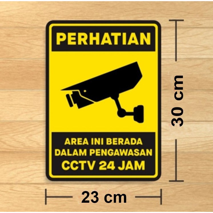 Jual STIKER PERHATIAN AREA CCTV 24JAM SIGN RAMBU K3 23 X 30 CM | Shopee Indonesia