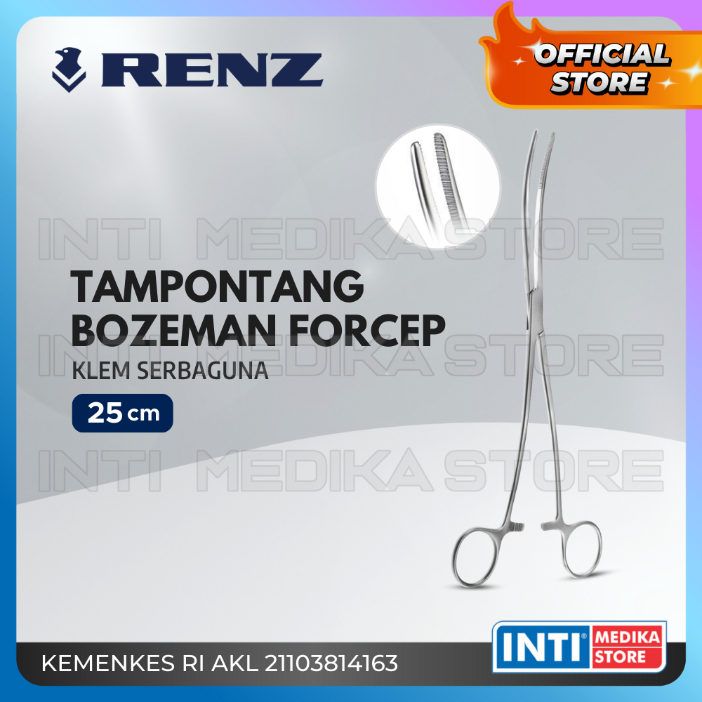 Jual RENZ - Tampontang 25cm Bozeman Forcep | Tampon Tang Stainless ...