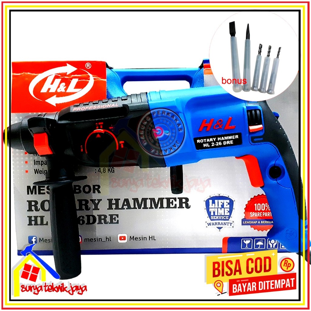 Jual [cuci gudang] H&L Rotary Hammer HL2-26DRE | Mesin Bor Bobok Tembok ...