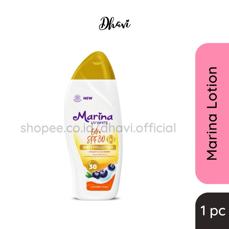 Jual MARINA Uv White Extra SPF 30 Anti Pollution Hand & Body Lotion 185ml | Shopee Indonesia
