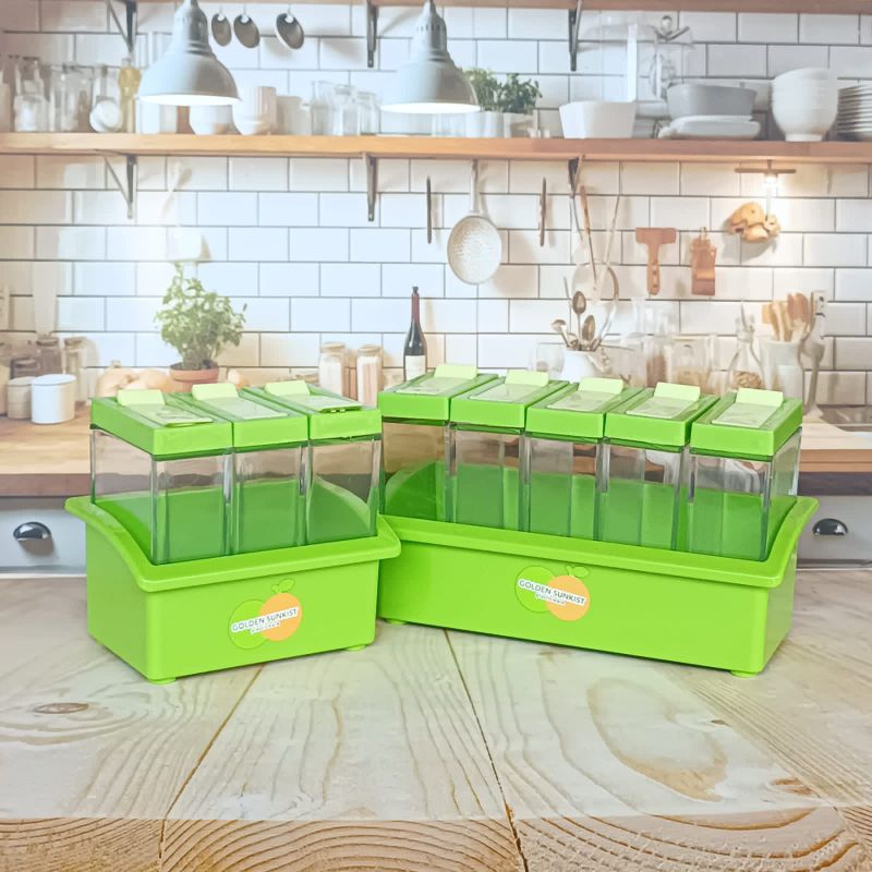 Jual Tempat Kotak Bumbu Dapur Bubuk Golden Sunkist Tempat Merica Garam ...