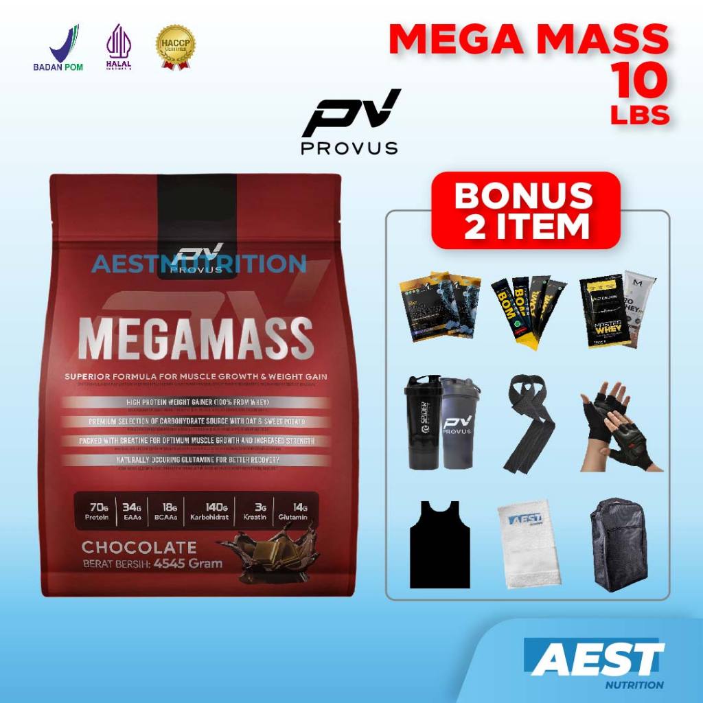 Jual Provus Mega Mass 10 lbs Susu Gainer Protein Penggemuk Penambah ...