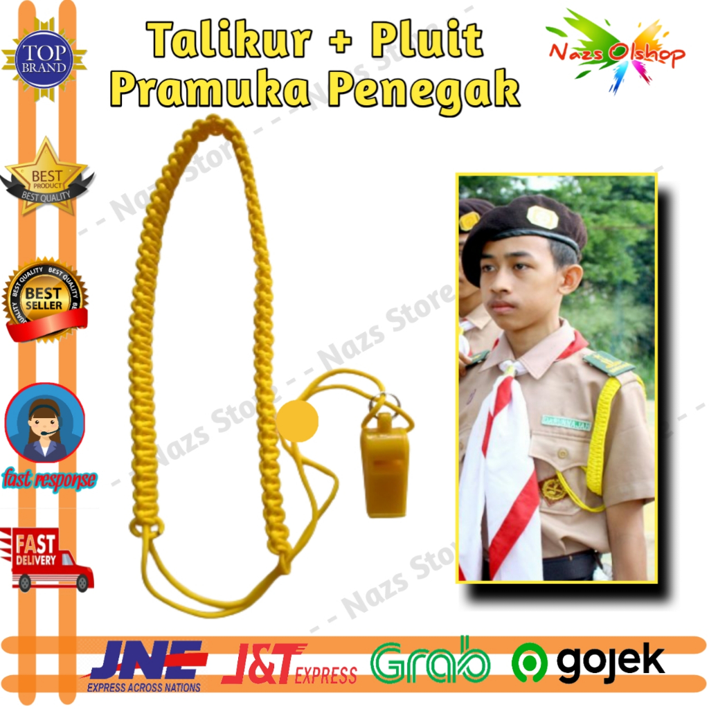 Jual Tali Kur + Pluit Pramuka Penegak Warna Kuning Tingkat SMA grosir ...