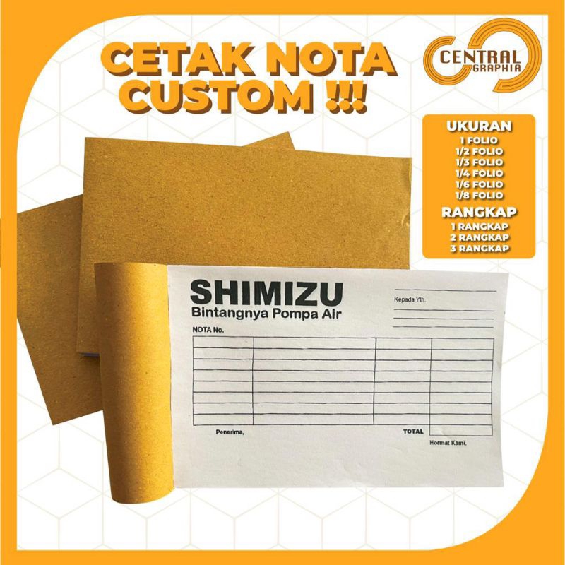 Jual CETAK NOTA CUSTOM 1/6 FOLIO 1PLY/2PLY/3PLY MURAH!!!!!!!! | Shopee ...