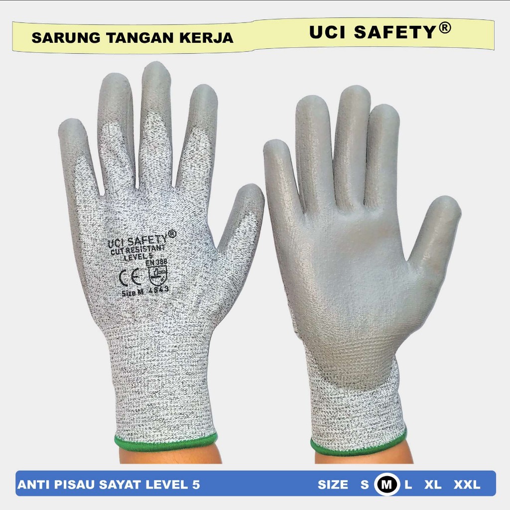 Jual Sarung Tangan Cutting Glove Cut Resistan Level 5 EN388 Uci Safety Anti Sayat Pisau Benda ...