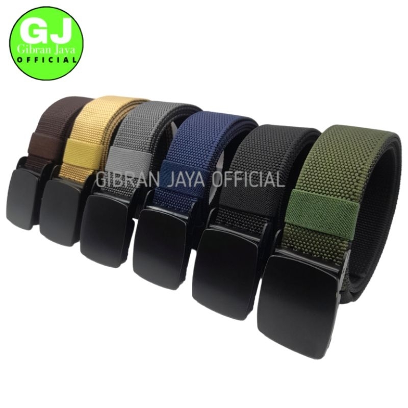Jual IKAT PINGGANG PRIA 'GESPER NILON KEPALA HITAM POLOS | Shopee Indonesia