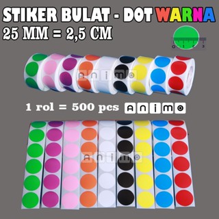 Jual Stiker Bulat Warna - COLOR DOT STICKERS - ROL 25 MM = 2,5 CM ...
