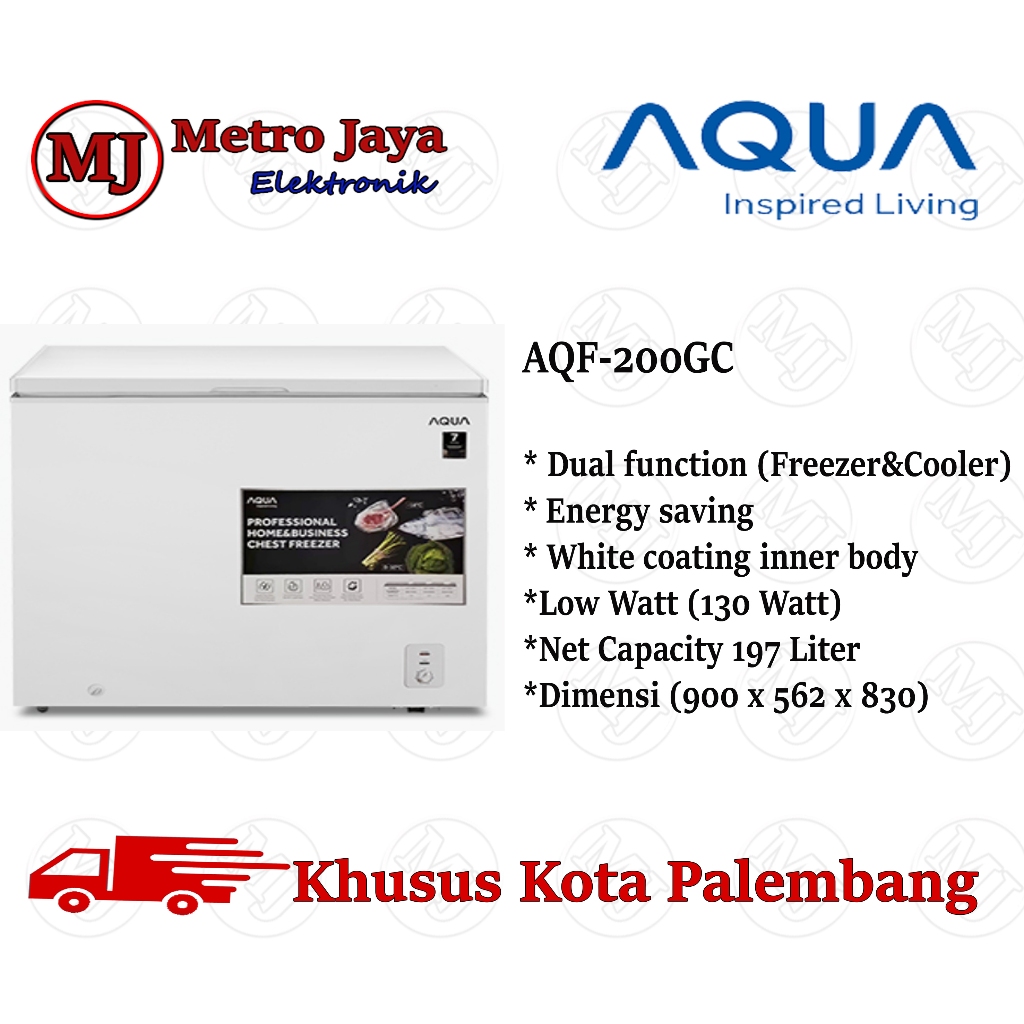 Jual Chest Freezer AQUA AQF-200GC 200 Liter AQF 200 GC Freezer Box AQUA ...