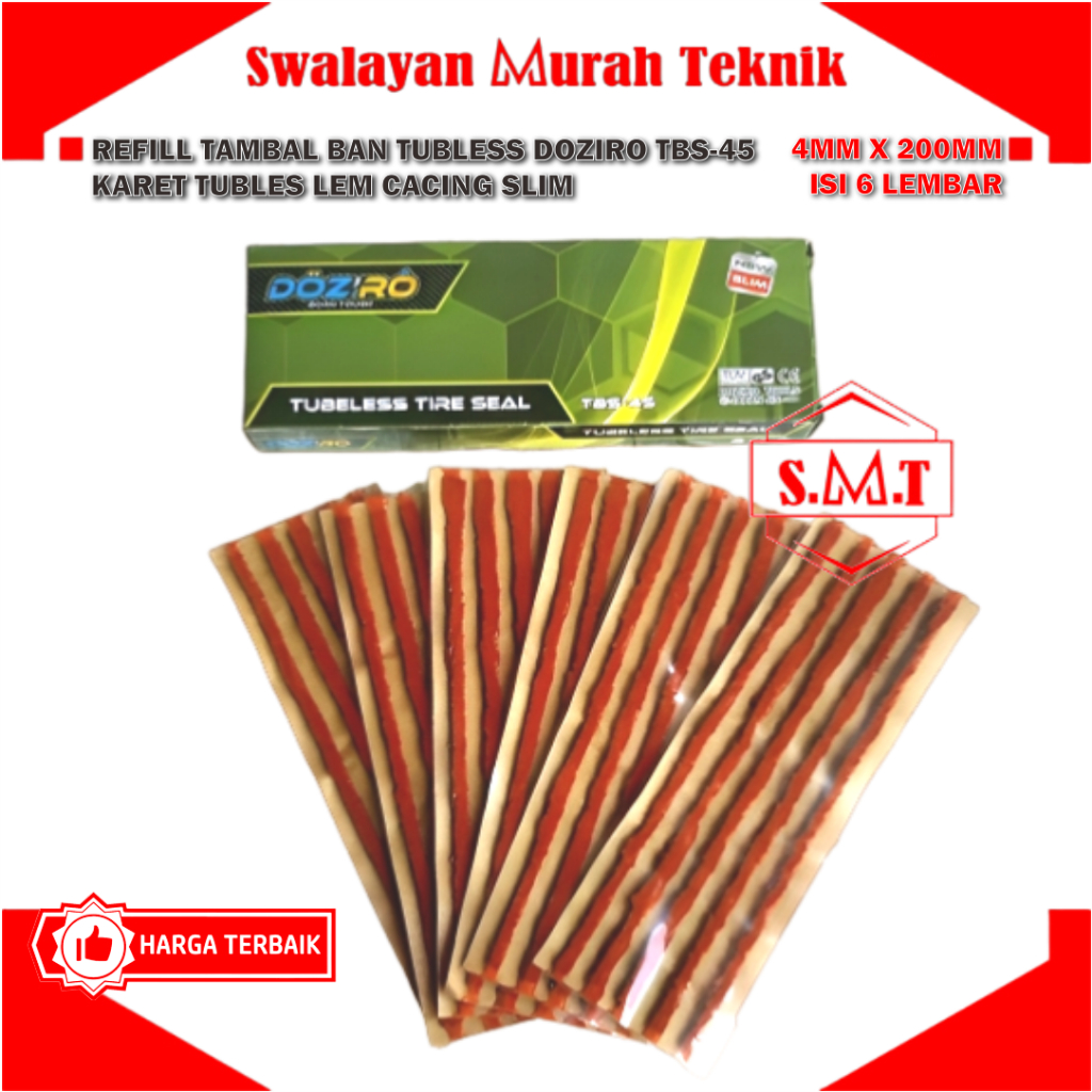 Jual Refill Tambal Ban Tubless DOZIRO TBS-45 Karet Tubles Lem Cacing ...