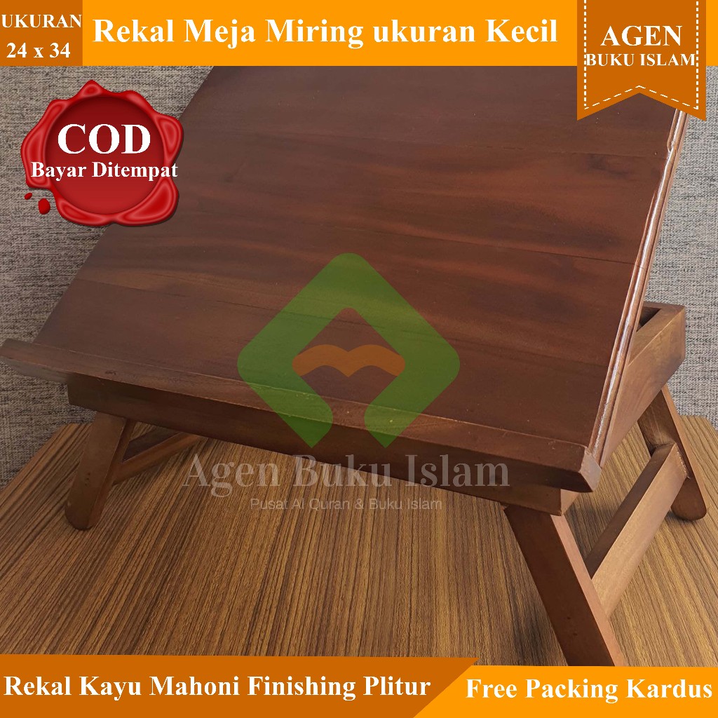 Jual Rekal Meja Miring Kayu Mahoni Finishing Plitur ukuran Kecil 24 x ...