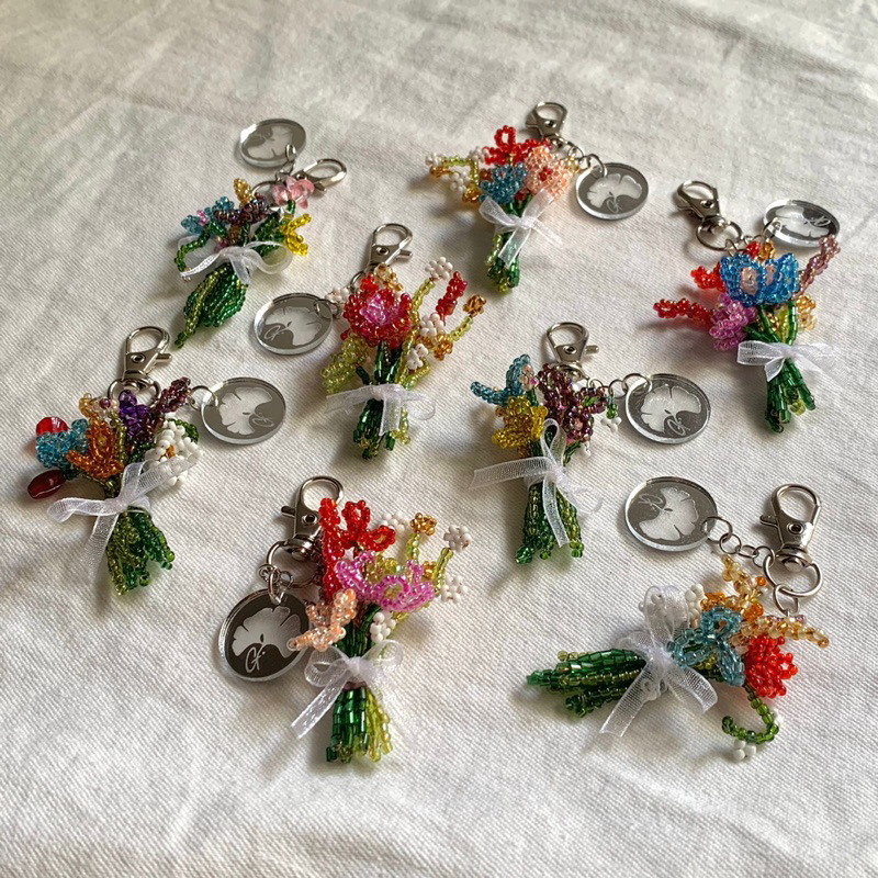 Jual Flower Bouquet Beads Keychain Aesthetic | Gantungan Kunci Estetik ...