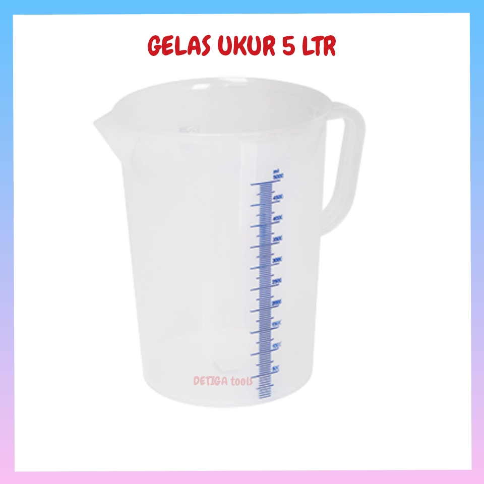 Jual GREEN LEAF 1835 Gelas Takar Ukur Takaran Lab Plastik 5 Liter ...