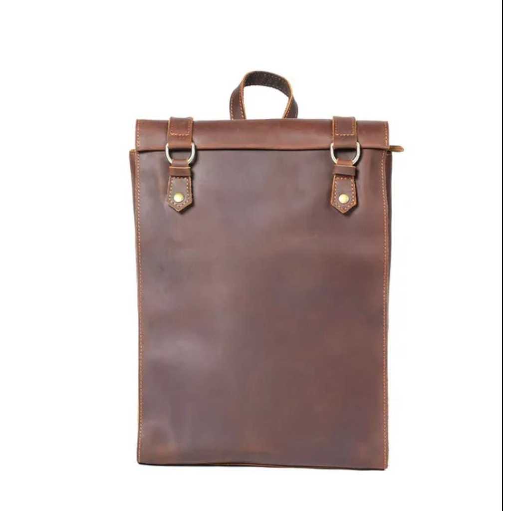 Jual Tas Ransel Laptop Minimalis Tas Ransel Pria Retro Kulit Sapi Asli ...