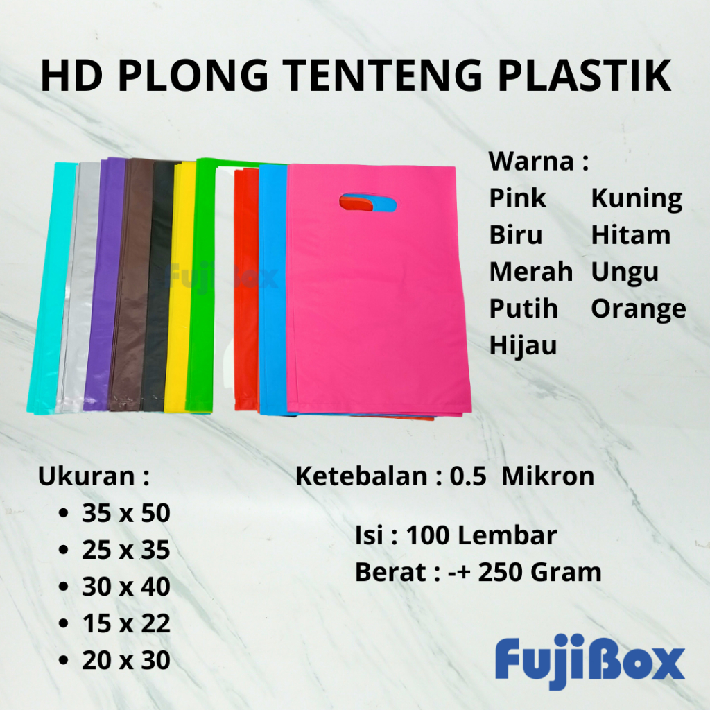 Jual ( 100 Pcs ) Kantong Plastik Tenteng HD Plong Oval 25 x 35 x 0.5 ...