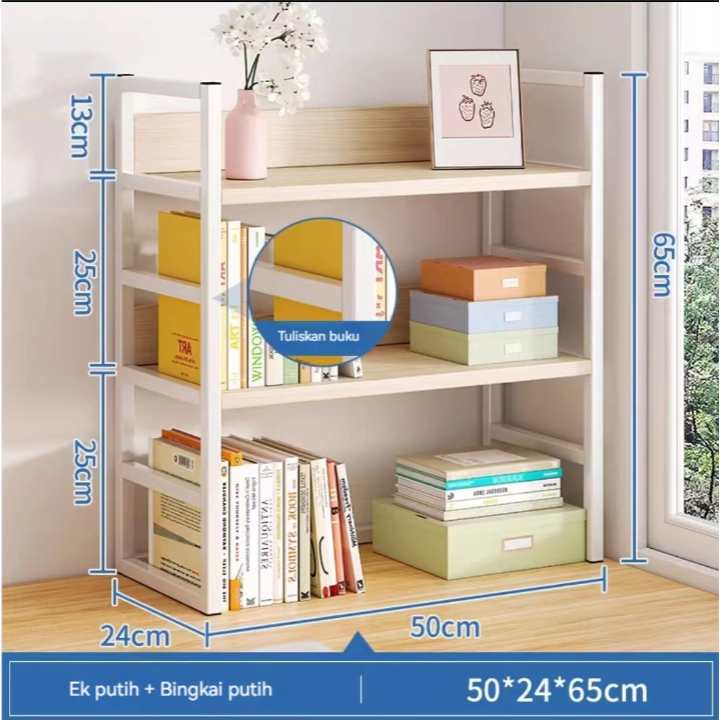 Jual Jutastore Rak Meja Stationery Desktop Storage Rak Buku Rak Buku ...
