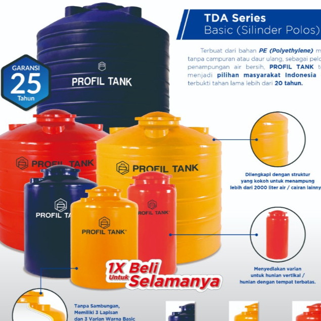 Jual Profil Tank Tandon Air TDA 250 L , 300 L , 550 L , 700 L , 800 L ...