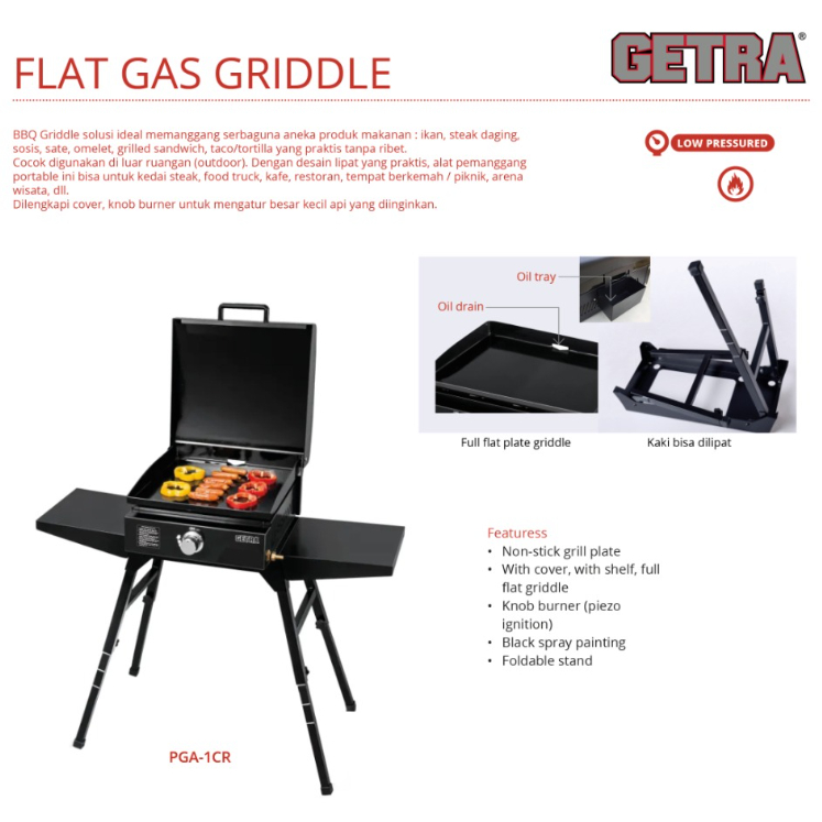 Jual Getra PGA-1CR Flat Gas Griddle - Mesin Pemanggang Datar BBQ ...