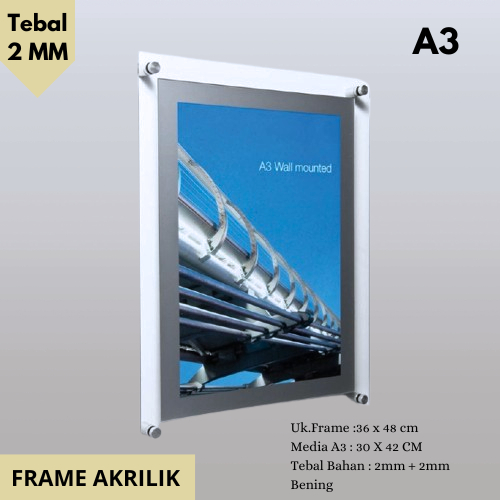Jual Frame Foto Akrilik Poster Dinding Acrylic Ukuran A3 Frame Foto Akrilik Frame Poster Banner ...