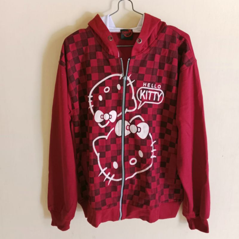Jual MAROON HELLO KITTY FLECEE TEBAL MURAH | Shopee Indonesia