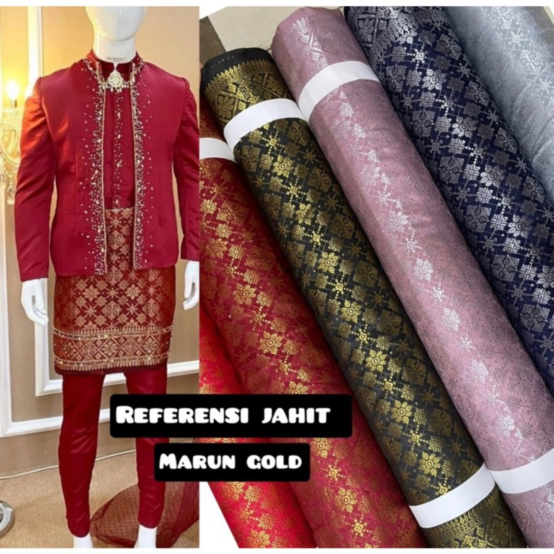 Jual Songket samping melayu // rumpak melayu // kain songket samping ...