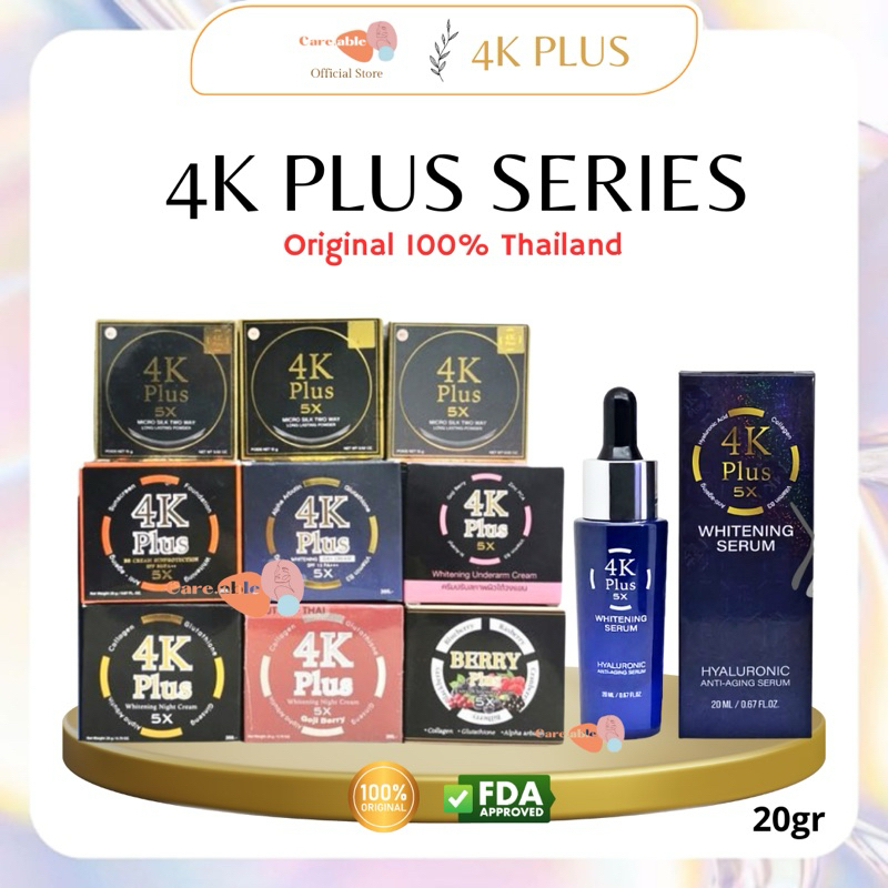 Jual 4K Plus Series Skincare Thailand / Whitening Cream / Serum / Goji ...
