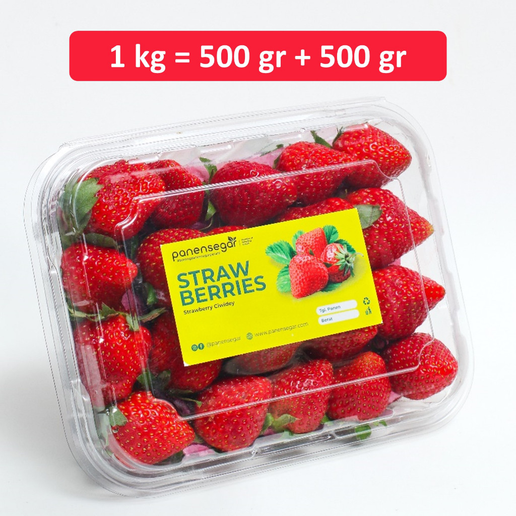 Jual Strawberry Fresh 1kg Premium Jumbo Panensegar Stroberi Segar ...
