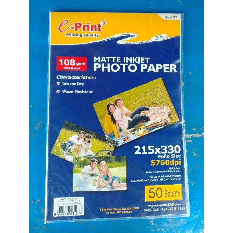 Jual e print photo paper inkjet F4 | 108 GSM 50 lb | Shopee Indonesia