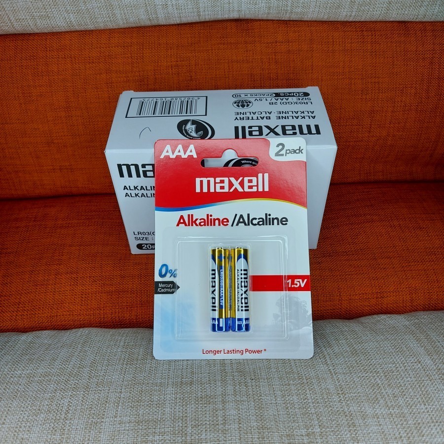 Jual Baterai Alkaline AAA isi 2 / A3 Maxell Alkaline Battery 2pcs | Shopee Indonesia