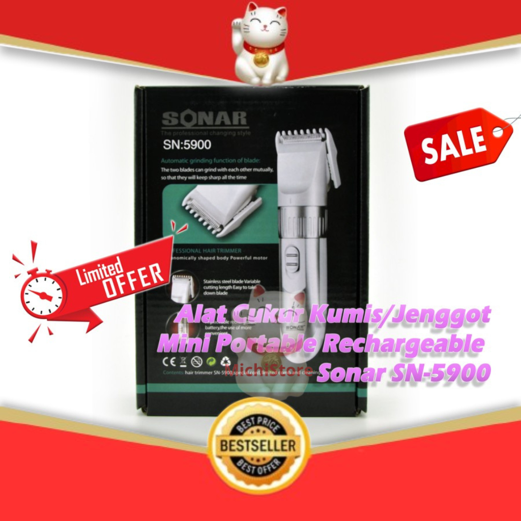 Jual MU - Alat Cukur Kumis/Jenggot Mini Portable Rechargeable Sonar SN ...