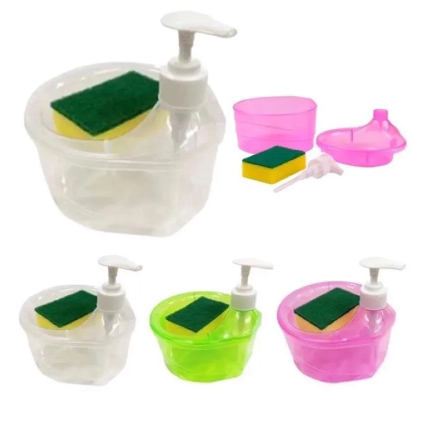 Jual Tempat Sabun Cair Bulat 1000ml + FREE ( GRATIS ) Spons Cuci Piring ...