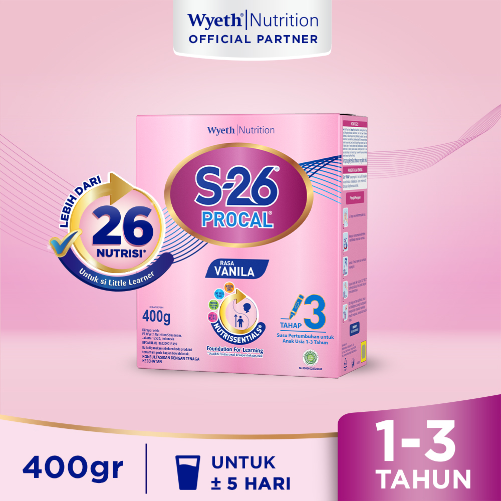 Jual S-26 Procal Tahap 3 400g - Susu Pertumbuhan Anak Usia 1 - 3 Tahun | Shopee Indonesia