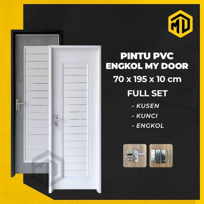 Jual Pintu Kamar Mandi PVC Full Panel Minimalis Modern 70X195 + Kunci ...