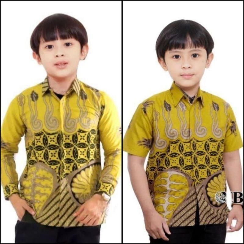 Jual Hem Batik Anak Warna Kuning M L XL XXL | Shopee Indonesia