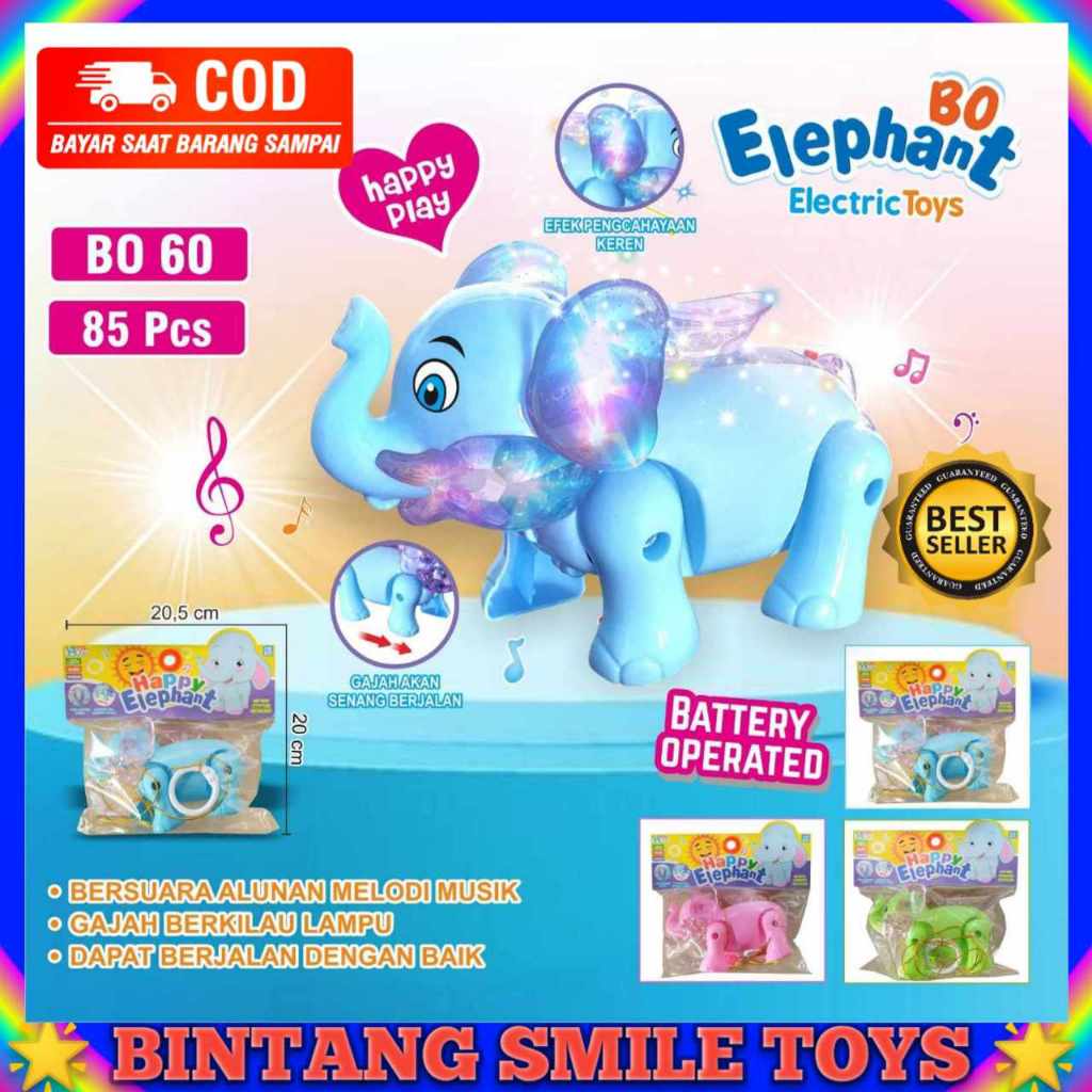 Jual MAINAN ANAK ROBOT HEWAN GAJAH BERJALAN BUMP AND GO / MAINAN GAJAH ...