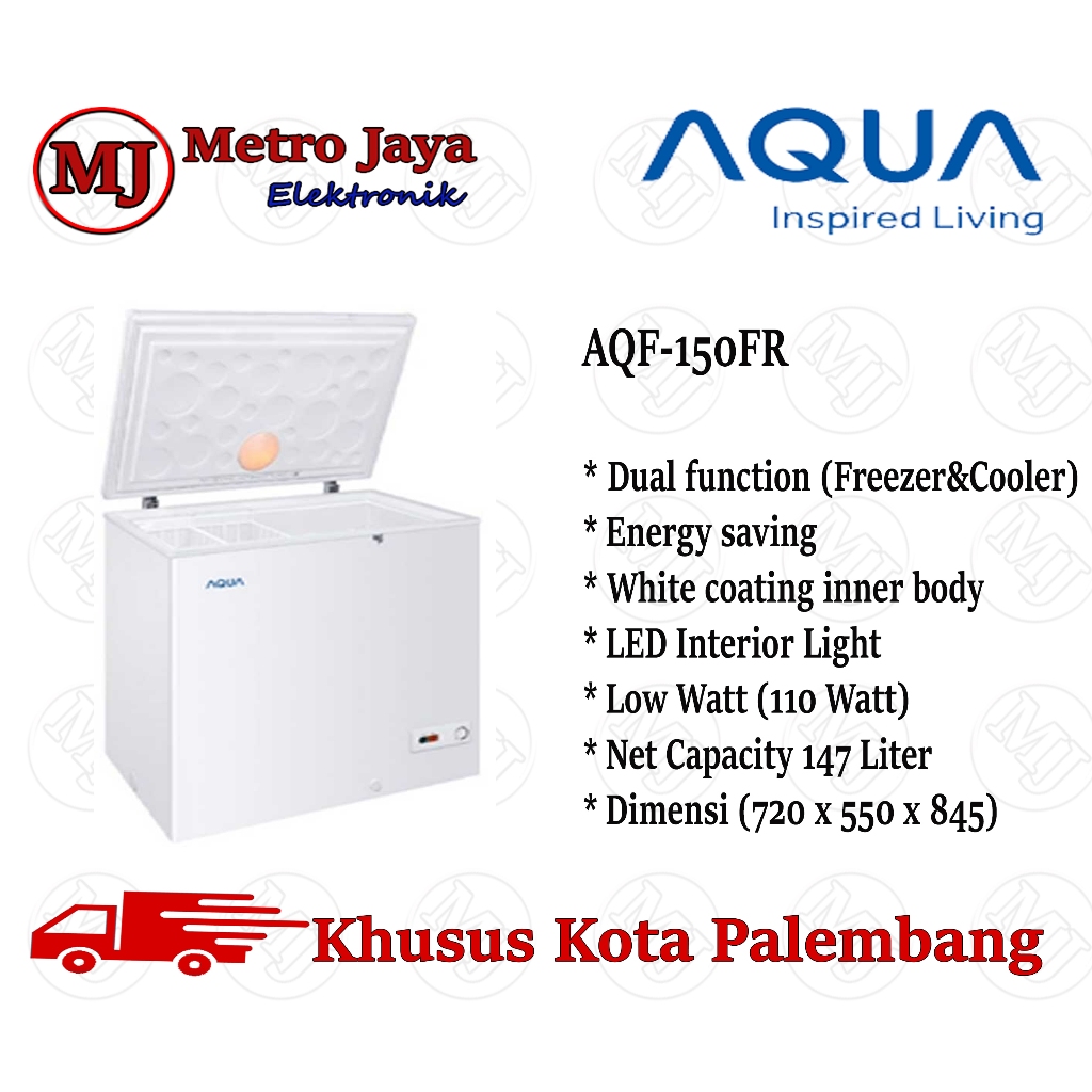 Jual Chest Freezer AQUA Sanyo AQF-150FR 146 Liter Box Freezer AQUA 150 ...