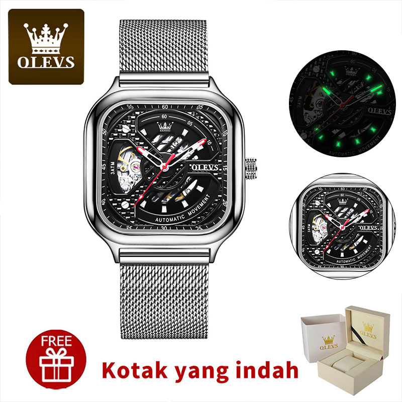 Jual OLEVS Jam Tangan Automatic Pria Anti Air Original Tahan Keren Led ...