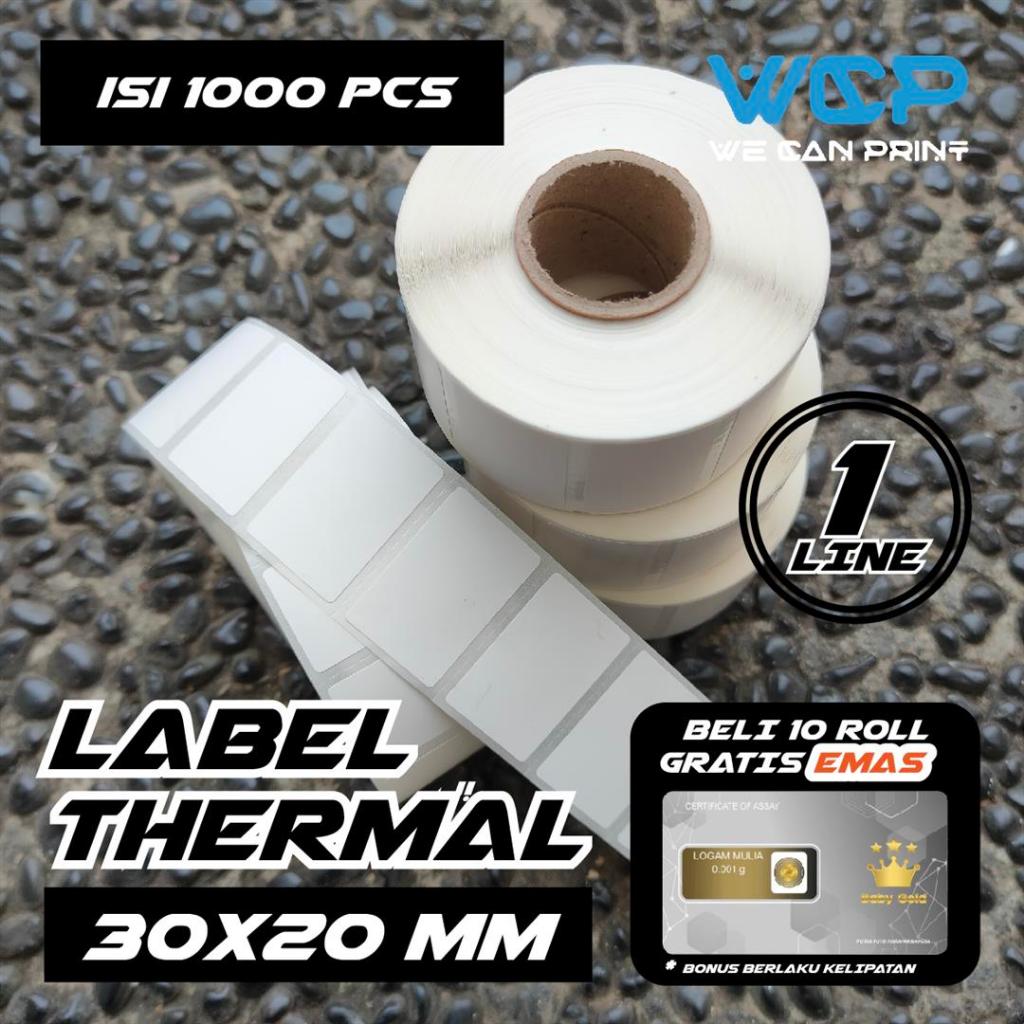 Jual Label Thermal 30 x 20 mm Sticker Barcode Thermal 30x20 mm 1 LINE ...
