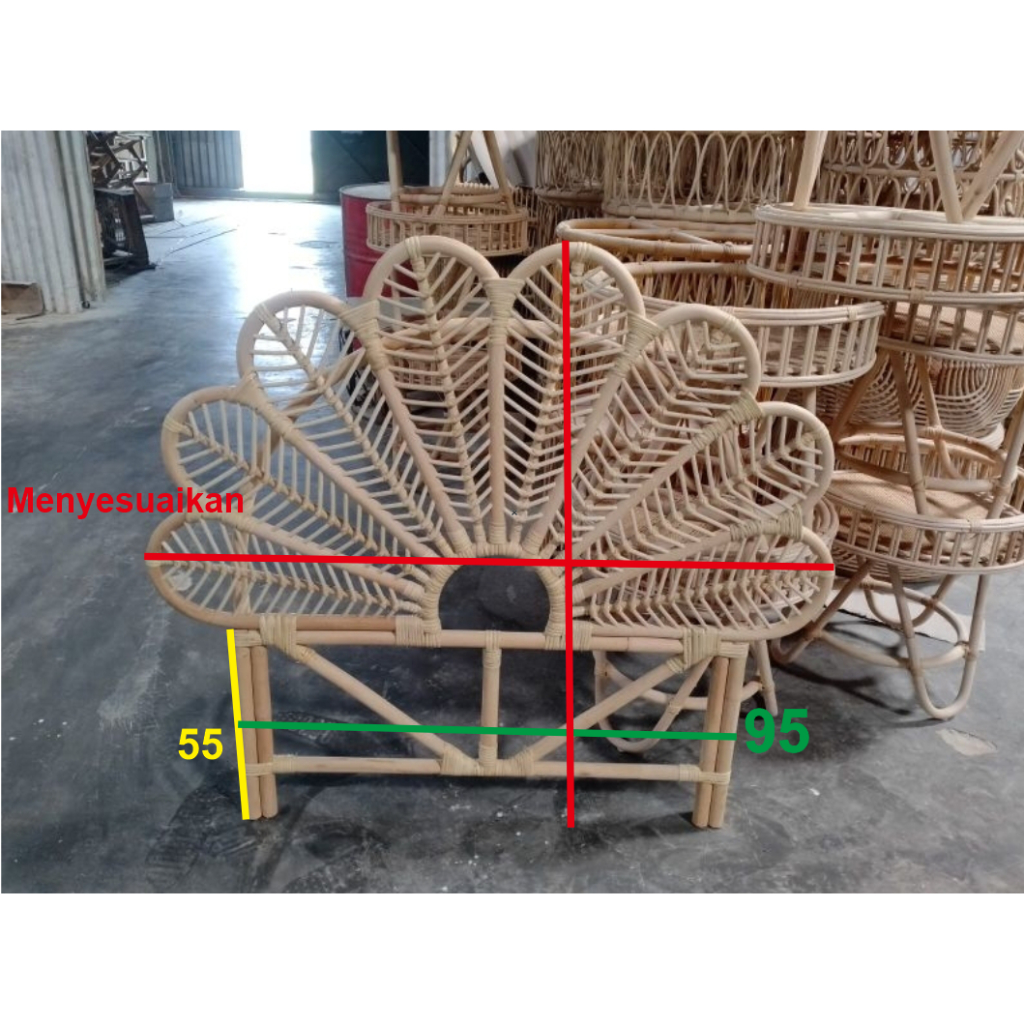 Jual headboard headbed rotan single bed dipan custom size 95cm | Shopee ...