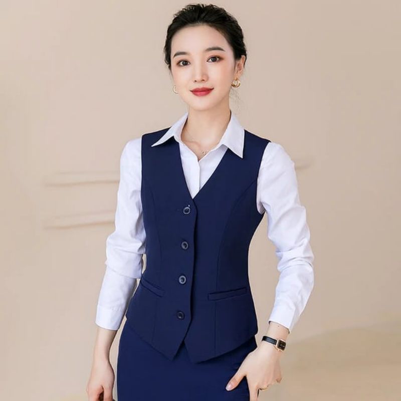 Jual Vest Rompi Wanita Formal Kantoran - Rompi Jas Wanita Slimfit ...