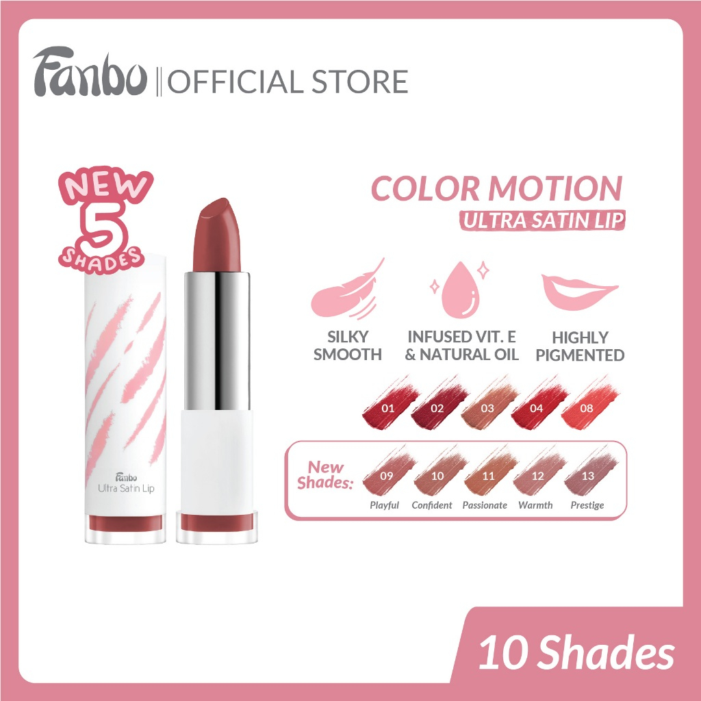 Jual Fanbo Precious White Ultra Satin Lipstick - Highly Pigmented - UV ...