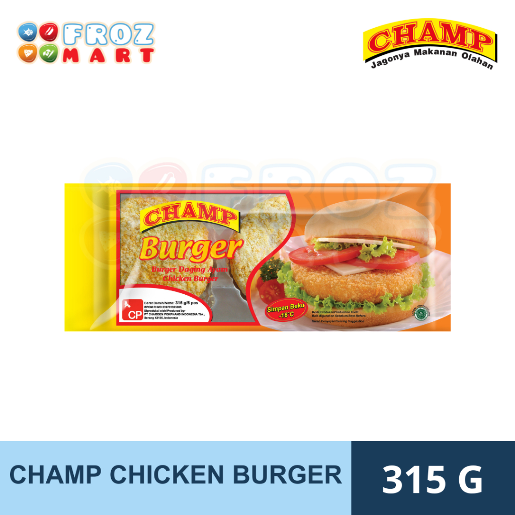 Jual Champ chicken burger isi 6/ chicken burger / Burger Ayam | Shopee ...