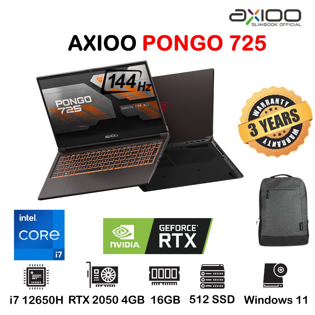 Jual LAPTOP AXIOO PONGO 725 i7 12650H 16GB 512GB RTX2050 4GB WINDOWS 11 | Shopee Indonesia