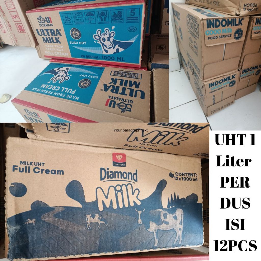 Jual Susu UHT 1 Liter per DUS (12pcs) Diamond / ultramilk / Indomilk ...