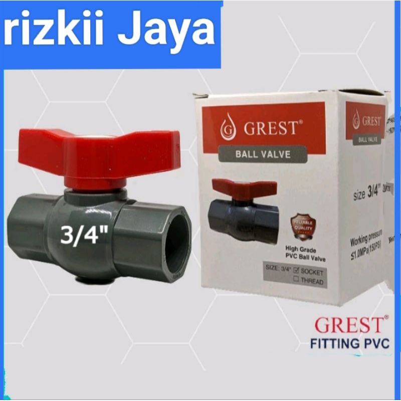 Jual Stop Kran 3/4"inch/BallValVe 3/4"in PVC | Shopee Indonesia