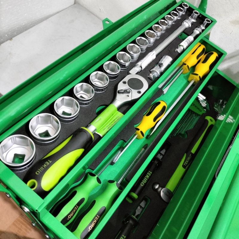 Jual TOOL KIT SET "TEKIRO" 66PCS ||TOOL BOX SET/MECHANIC TOOL SET 66 PCS TEKIRO BOX HIJAU ...