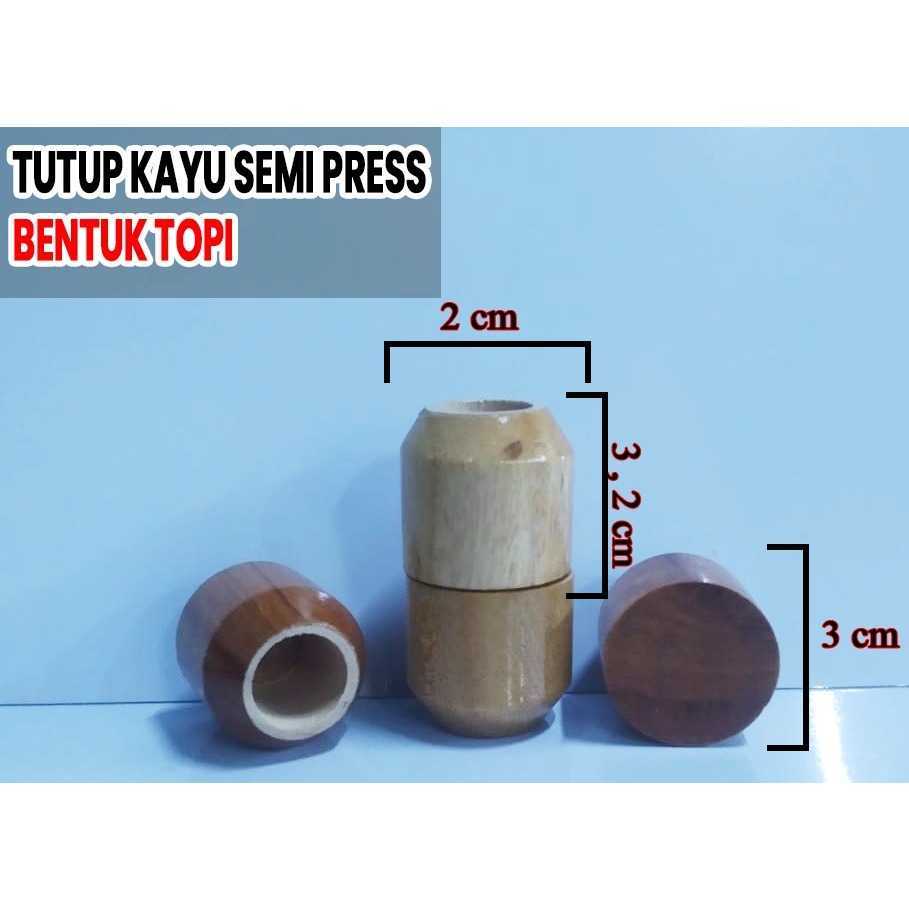 Jual Tutup botol kayu bentuk kayu type semi press/New variant/wooden ...