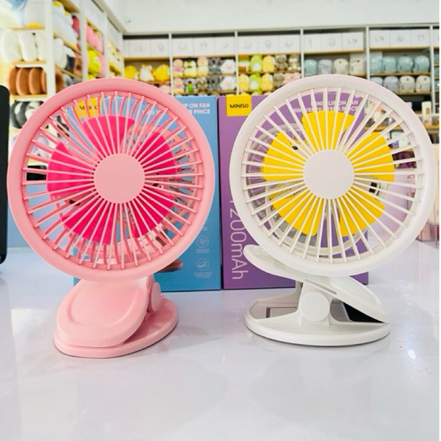 Jual MINISO 1200mAh Mini Clip On Fan | Shopee Indonesia
