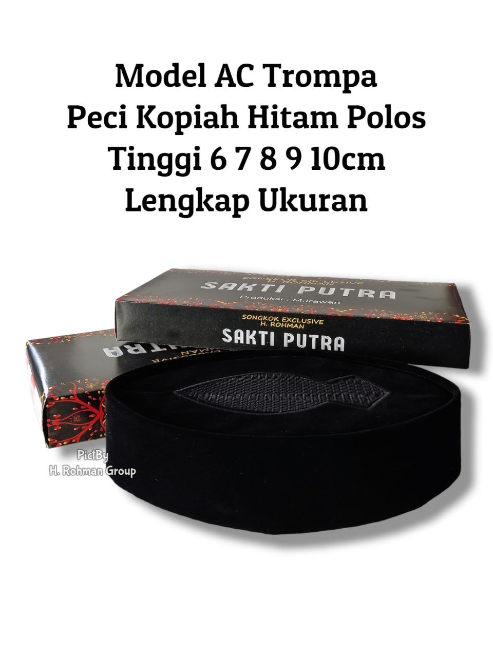 Jual Peci Hitam AC Trompa Tinggi 7 8 9 10 Kopiah Pria Terbaru Songkok Nasional Beludru Halus ...