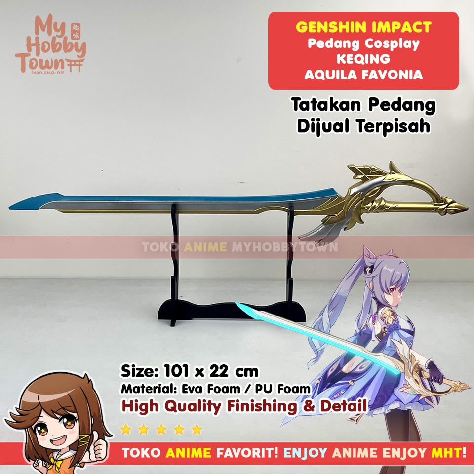 Jual Replika Pedang Genshin Impact Aquila Favonia Keqing Cosplay Anime ...