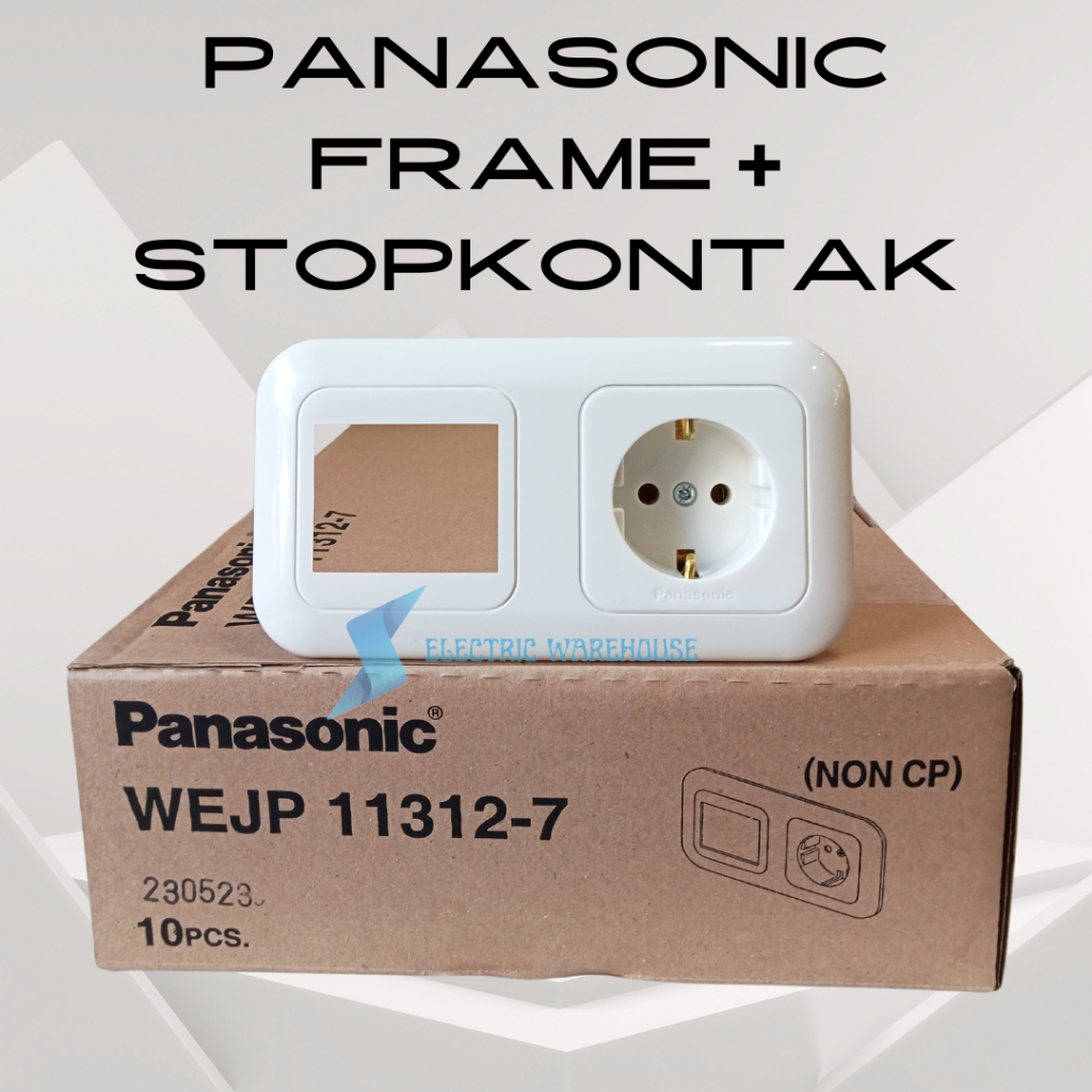 Jual PANASONIC FRAME 2 GANG + STOP KONTAK WIDE SERIES WEJP11212 7 CP ...